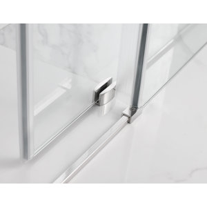 Aston Coraline XL 68" W x 80" H Single Sliding Frameless Shower Door | Wayfair
